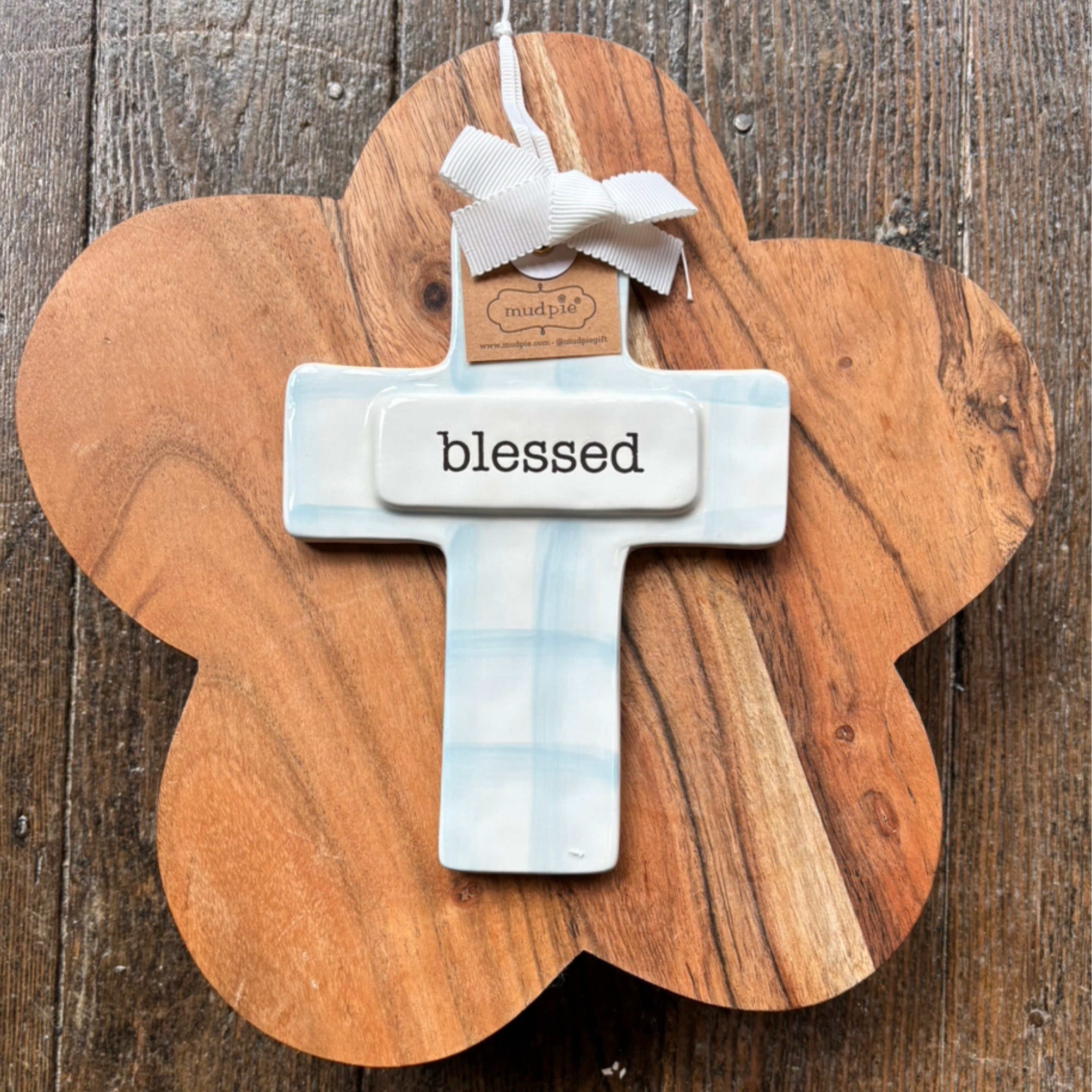 Blue Ceramic Keepsake Cross | Light and Lion