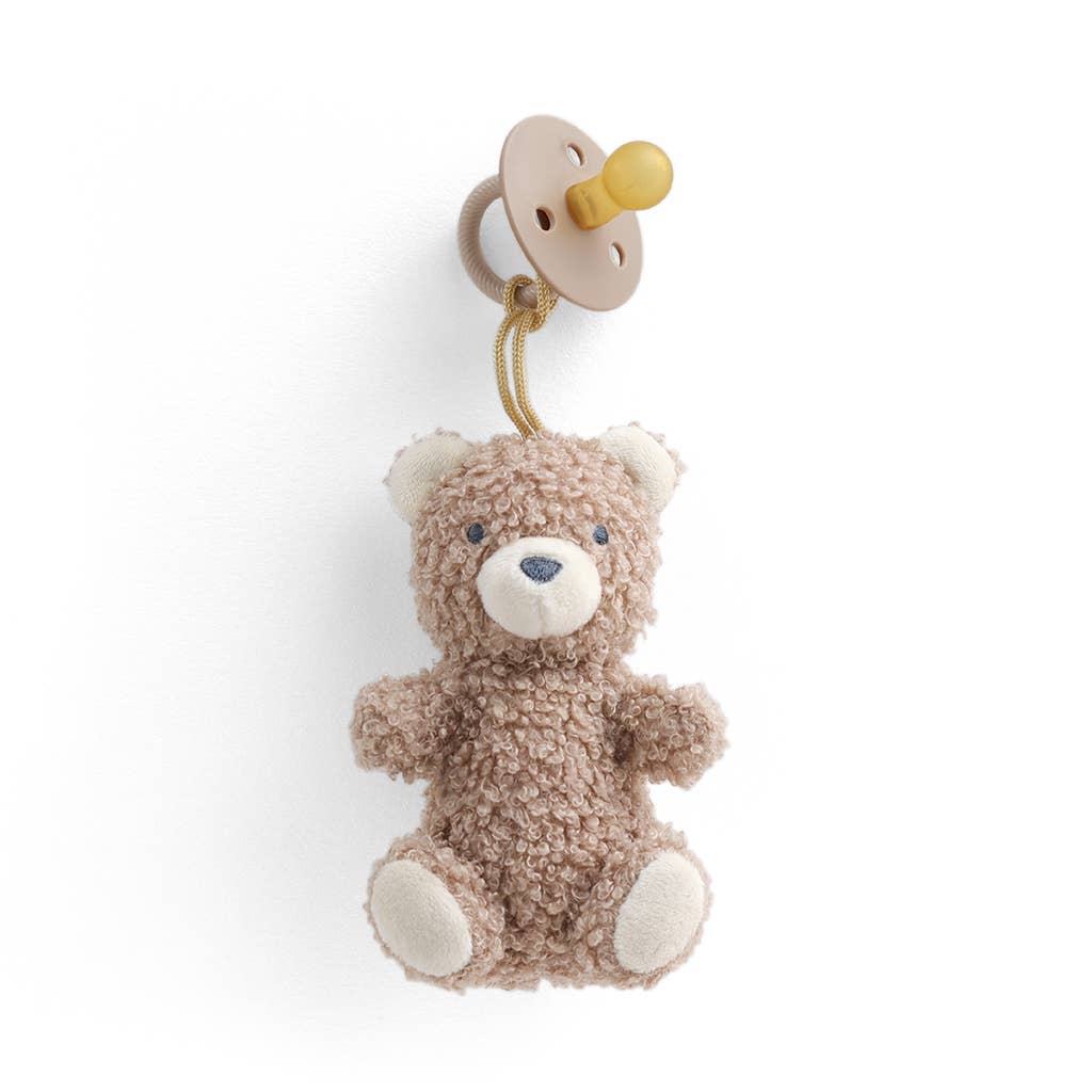 Bitzy Pal Natural Rubber Pacifier & Plush: Bear | Light and Lion